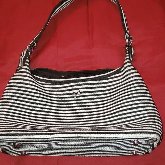 betmar | Bags | Purse Black White Striped Small | Poshmark